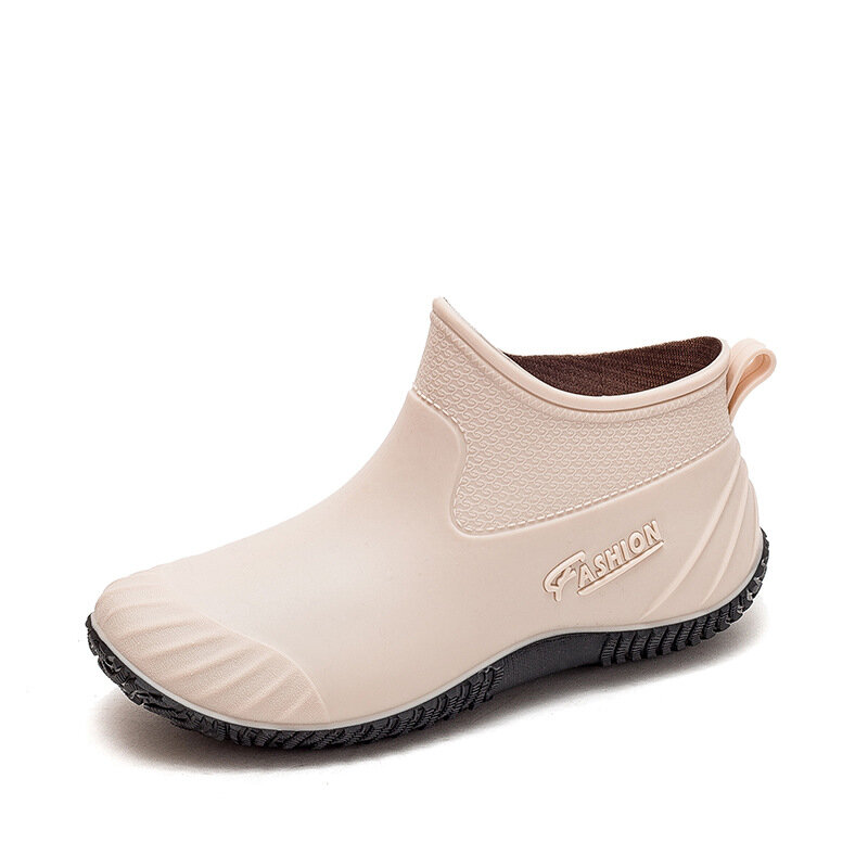 Модные женские короткие резиновые сапоги, нескользящая обувь на низком каблуке, водонепроницаемые сапоги, сапоги для воды, женские резиновые сапоги для мойки автомобилей. Размер обуви. EU:39