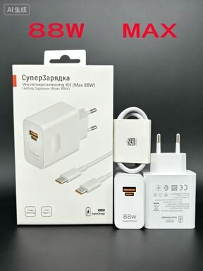 Быстрая зарядка SuperCharge 88W, 6A, USB Type-C зарядное устройство адаптер питания блок питания