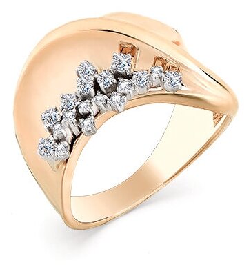 Кольцо, красное золото, 585 проба, бриллиант