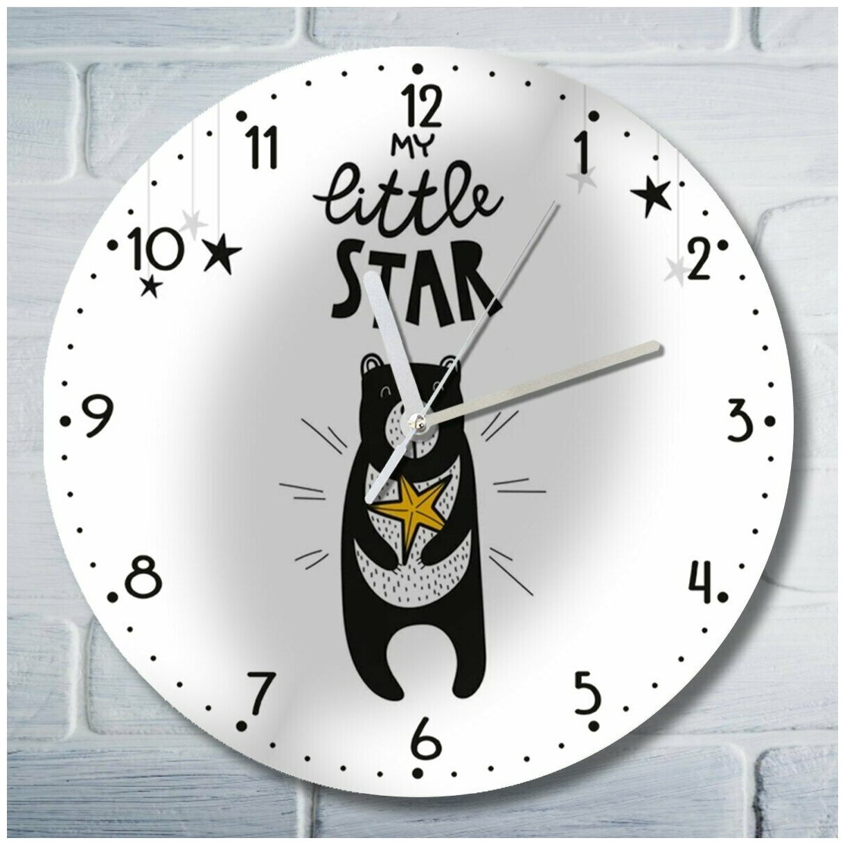 Настенные часы УФ с рисунком детское животные медведь милота - 3256