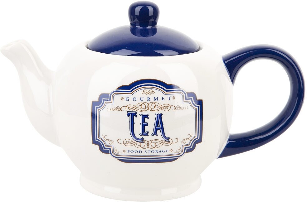 Чайник заварочный керамический "Gourmet", 1000 мл, Dolomite, белый/синий