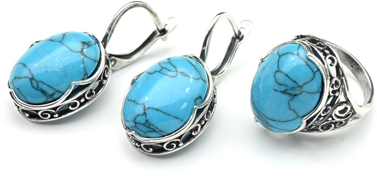 Серьги, бирюза