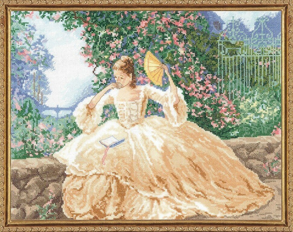 Набор для вышивания Janlynn #032-0104 Локоны и розы, Счетный крест, 40.5 х 30.5 см