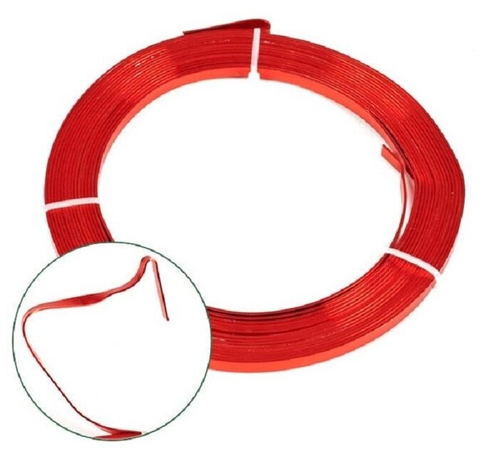Бонсайная проволока плоская красная 5мм*1мм*5м