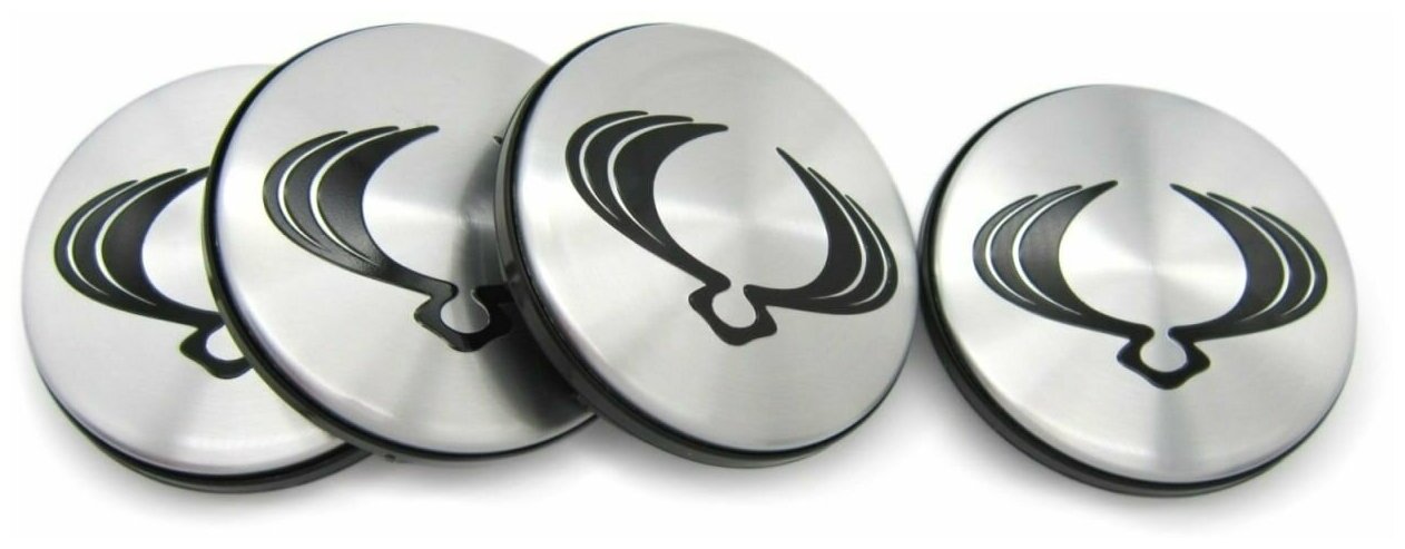 Колпачки, заглушки на литые диски КиК SsangYong silver 62/55/10 мм, комплект 4 шт