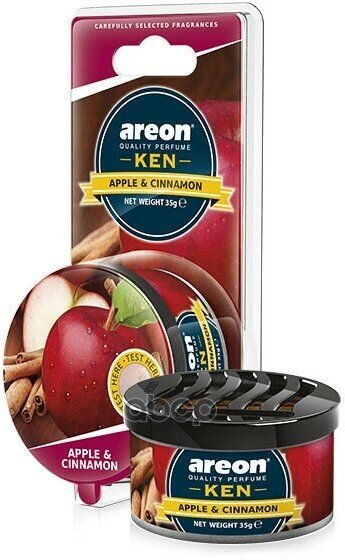 Ароматизатор на панель приборов древесная стружка (корица и яблоко) Ken AREON AREON арт. AKB08