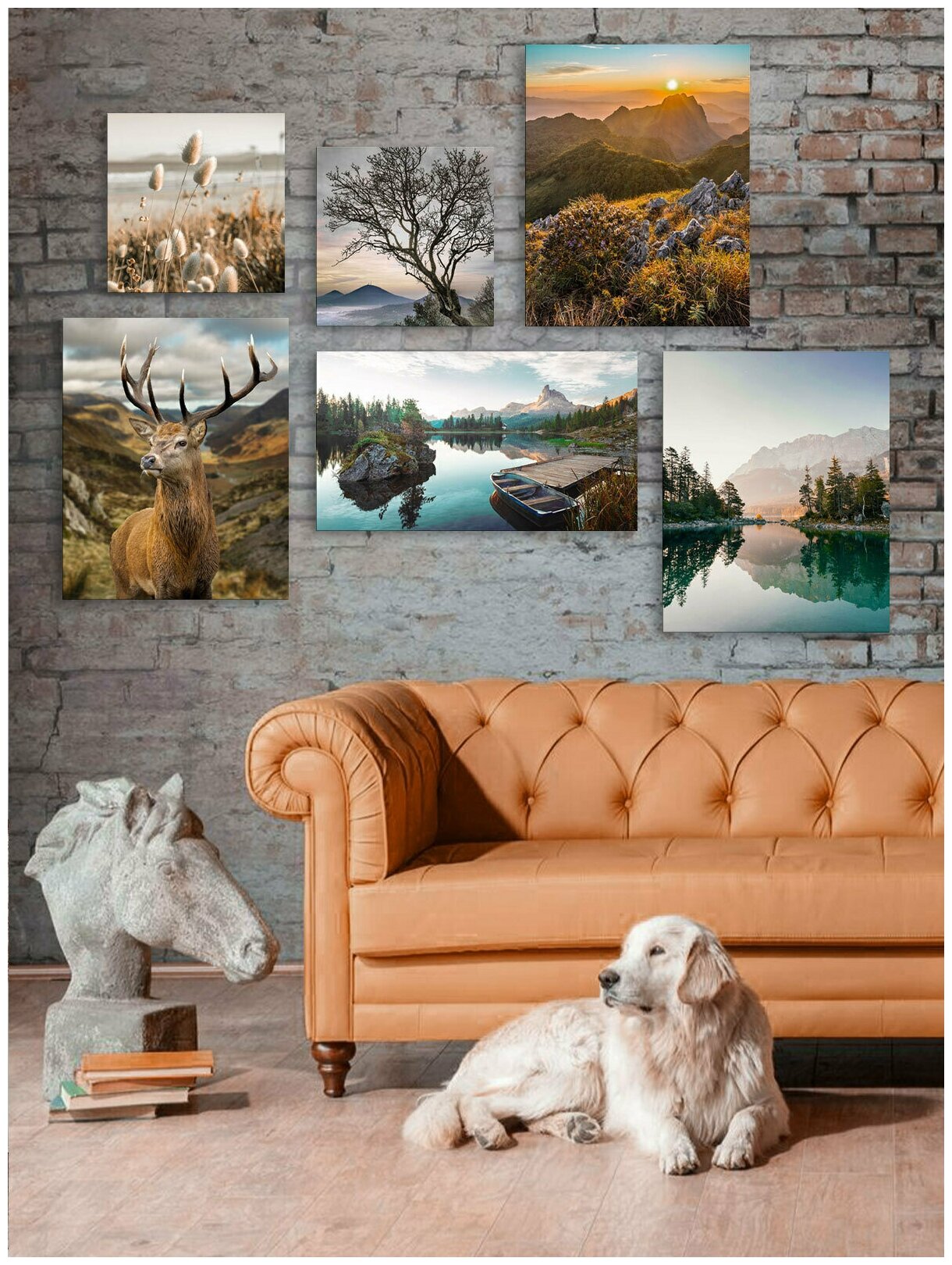 Набор из 6 картин "Осенние озера", "Topposters", 114х77 см.