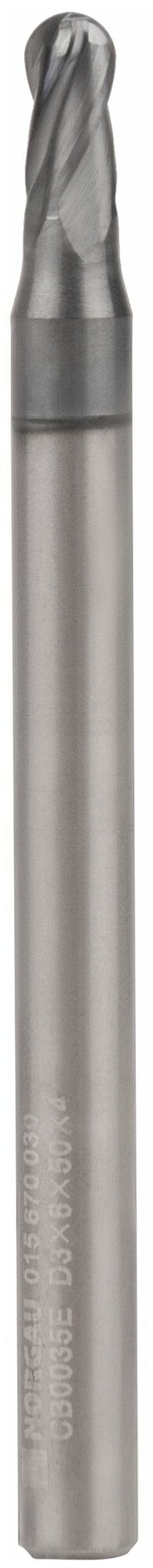 Фреза по металлу концевая сферическая NORGAU Industrial, для обработки сталей, предел прочности до 1400 Н/мм2 (44HRC), D3, VHM, Z4, AlCrSin