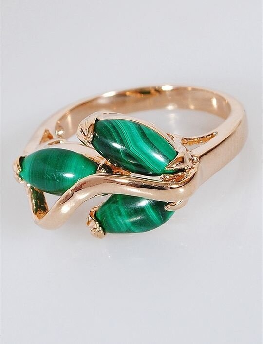 Кольцо, малахит