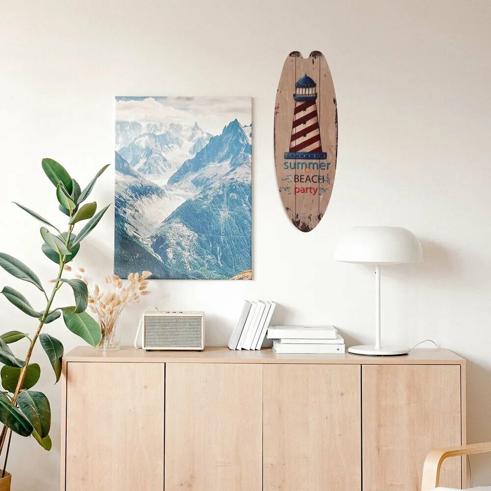 Декоративная доска для серфинга, стильный элемент интерьера, 45х16 см