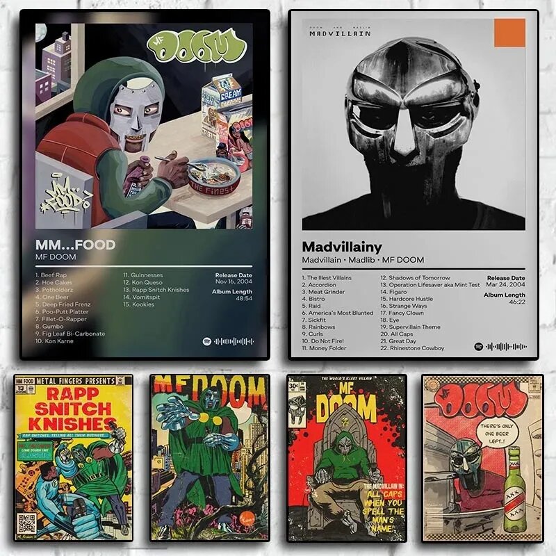 Картина на холсте MF Doom, 20x30см, цвет I, без рамки — фото 1