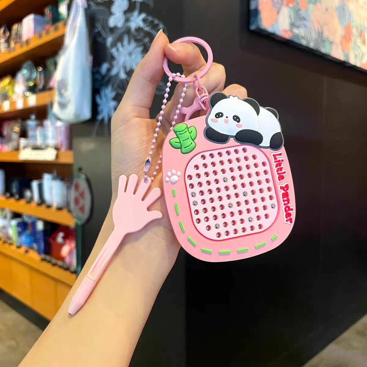 Детская магнитная доска для рисования с шариками, обучающий брелок, подвеска для рюкзака, креативная игрушка для рисования