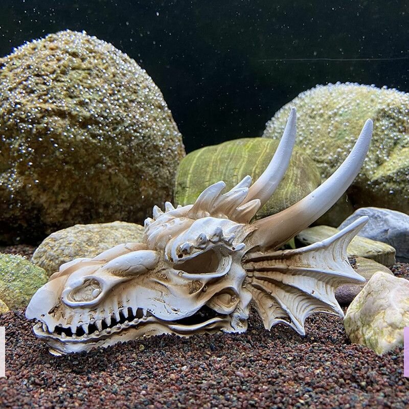 Аксессуары для аквариума с черепом динозавра, украшения для рыб, резиновые поделки, искусственные черепа
