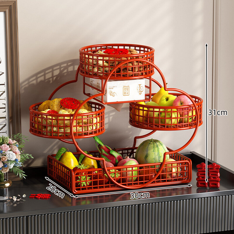 Фруктовая тарелка для гостиной, чайный столик, домашняя фруктовая тарелка, многоярусная стойка для хранения фруктов, тарелка для закусок, изысканная высококачественная корзина для хранения