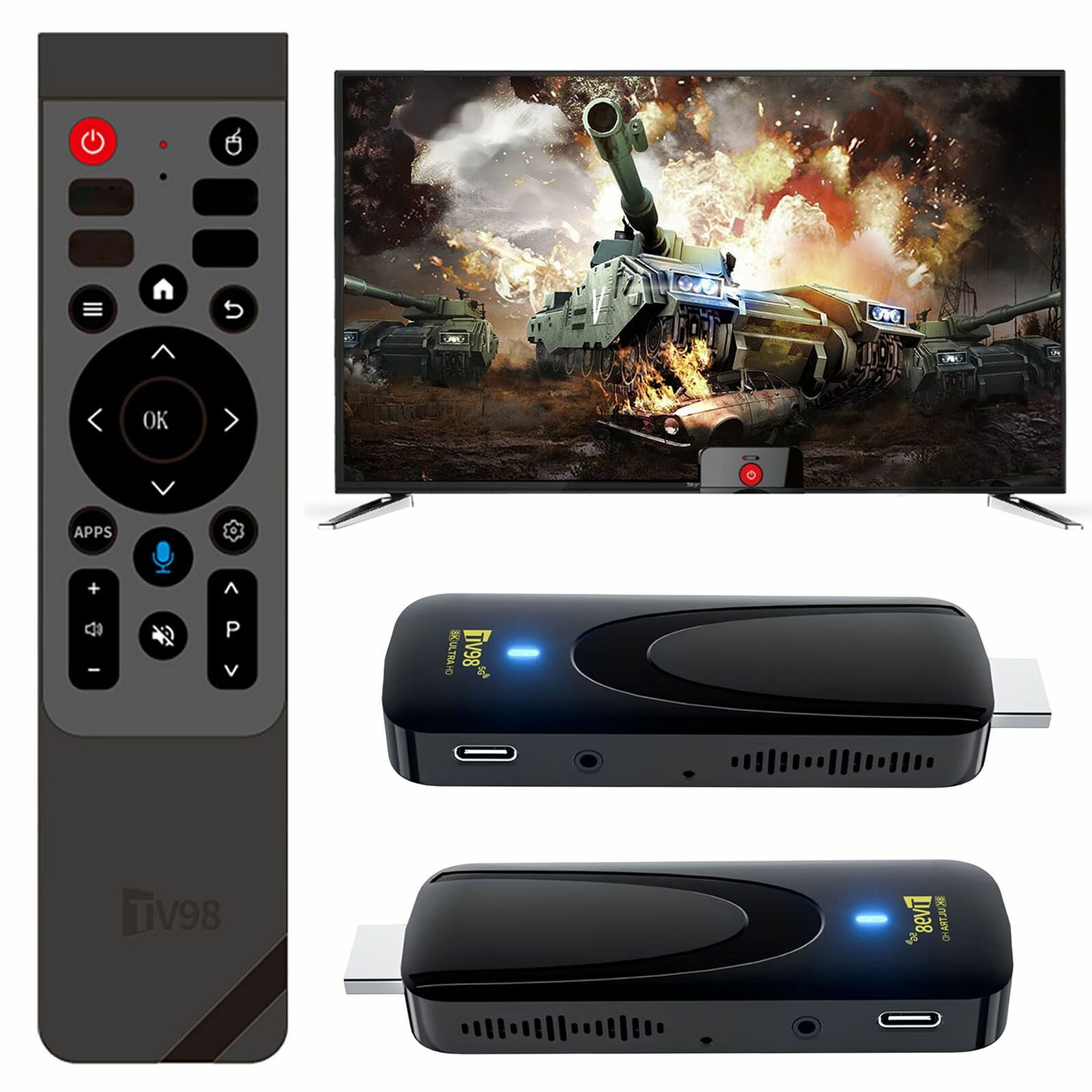 TV98 ATV X7 MINI ТВ-приставка на Android 14, RK3518, 2 ГБ ОЗУ, 16 ГБ ПЗУ, Wi-Fi 6, BT 5.0, HDMI 3.0A, 4K@60fps