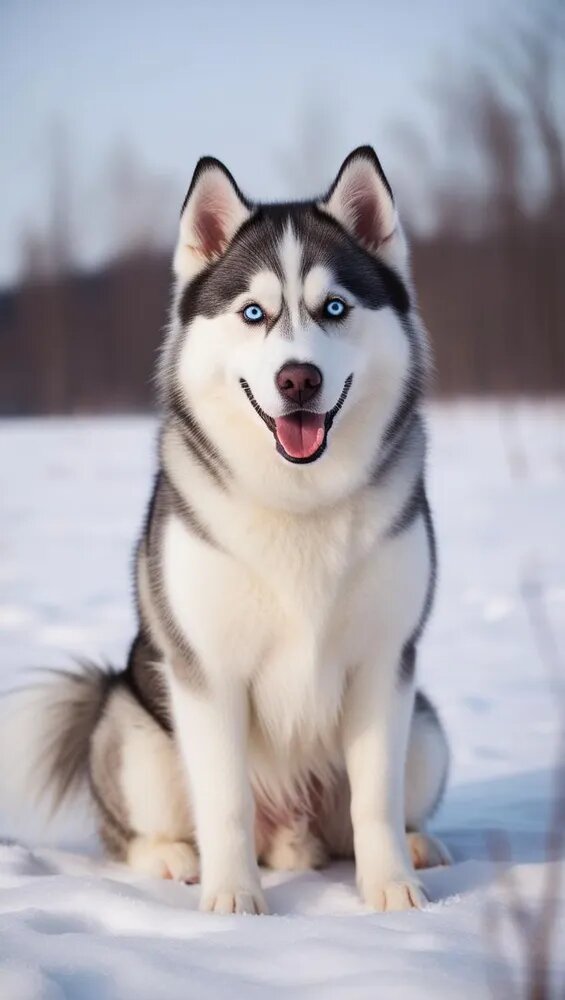 Алмазная живопись с изображением хаски, 5D, круглая, 40x50 см. Произведено компанией Brose Art.