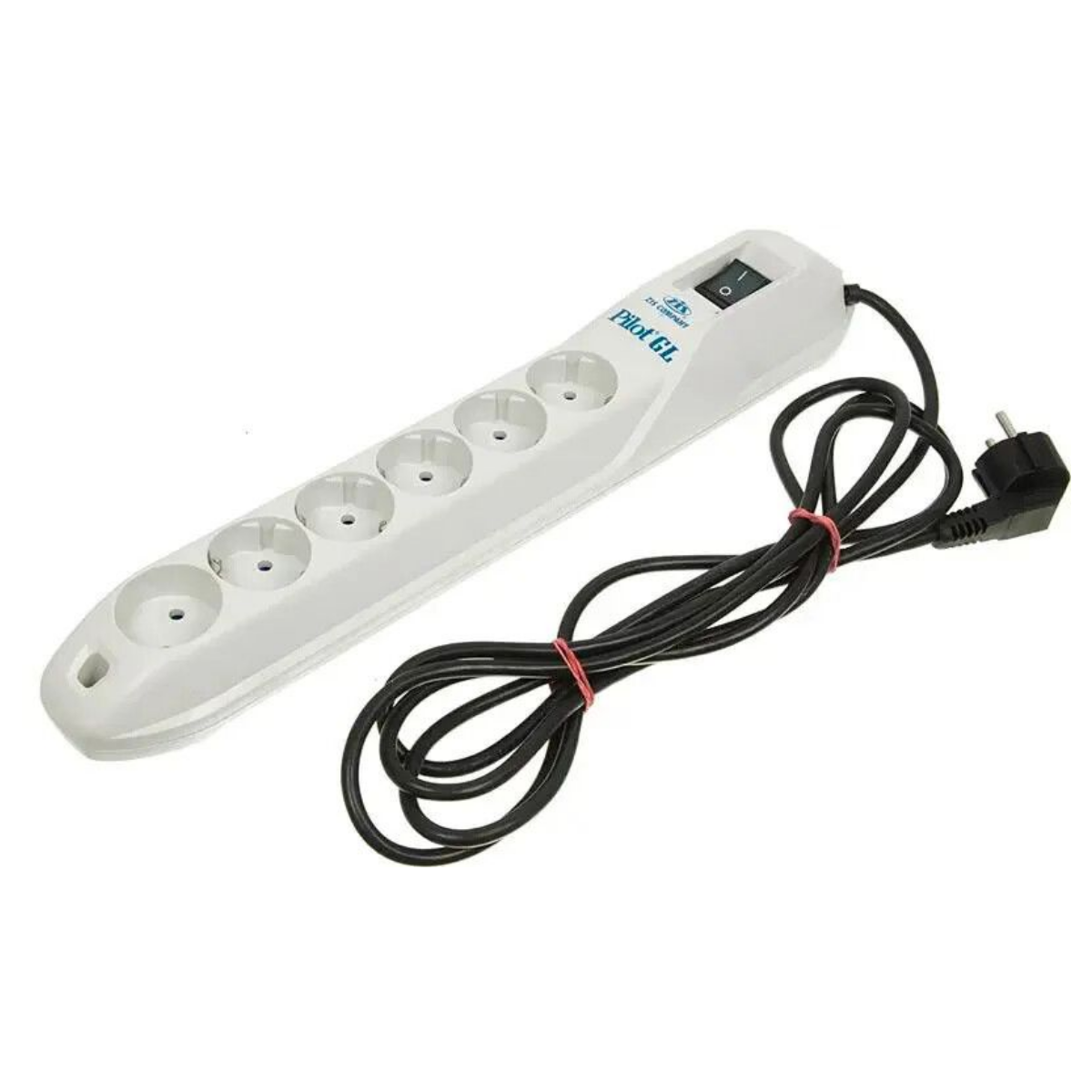 Сетевой фильтр Pilot GL, белый, длина 3 м, 6 розеток, 2200 Вт