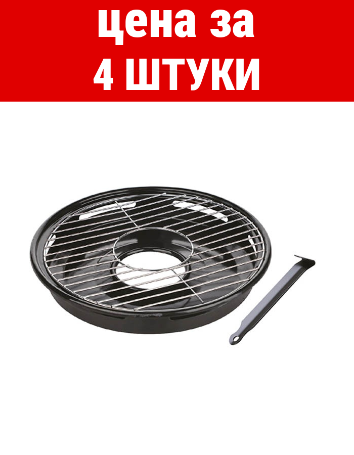 Комплект 4 шт, Сковорода гриль-газ 32см "Mercury" MC-6349 с мраморным покрытием