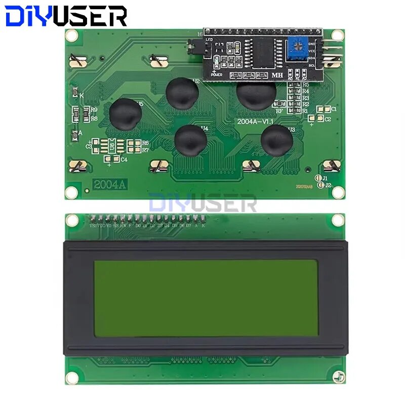ЖК-модуль LCD2004 20x4 сине-зеленый I2C