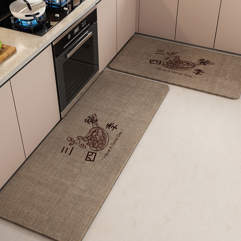Кухонный коврик с плетеным узором, нескользящий, моющийся, без необходимости стирки, ковер для входной двери, водопоглощающий, утолщенный, грязеотталкивающий коврик для ног