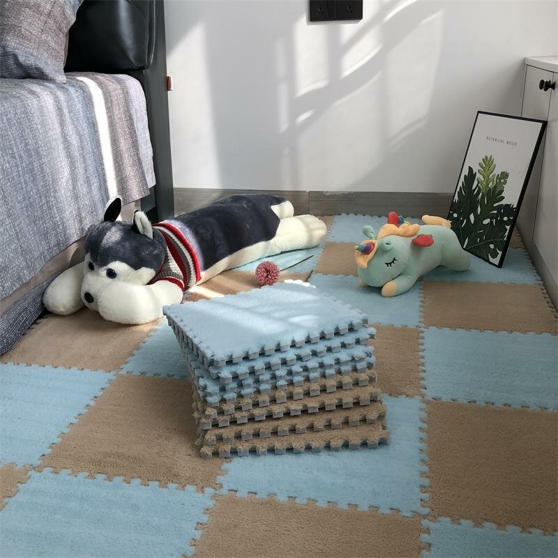 Домашний плюшевый ковер с пэчворком, квадратный пенопластовый коврик для спальни, утолщенный напольный коврик, детский коврик для резки, напольный коврик