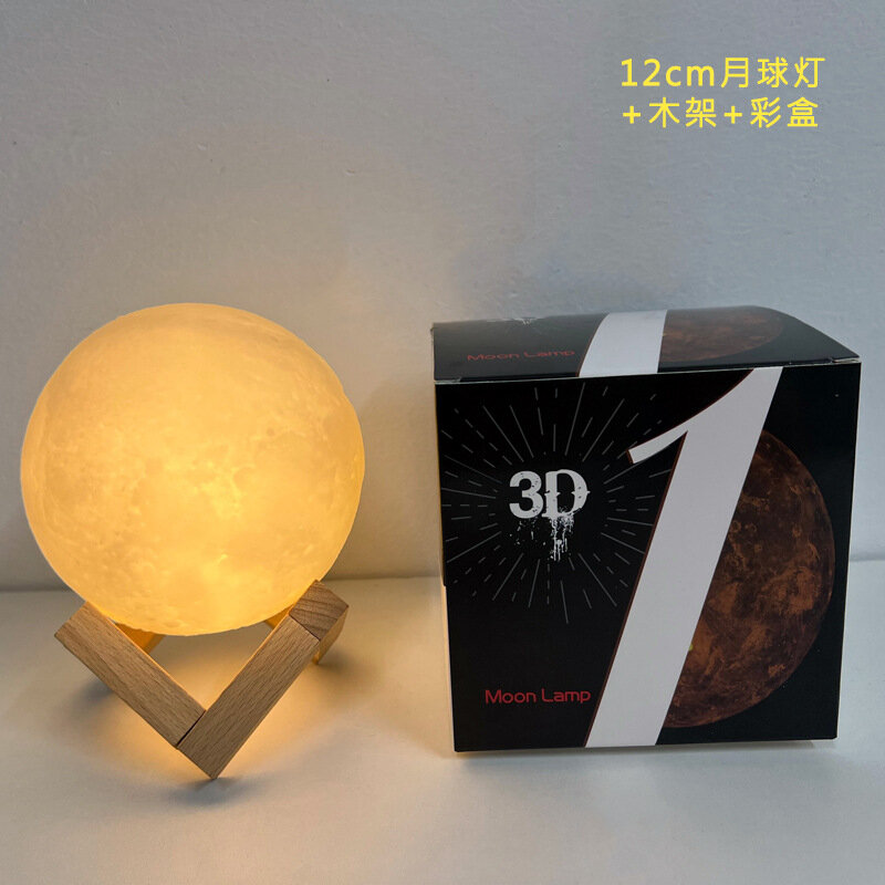 Расписанный вручную лунный светильник-ночник, светодиодный светильник для спальни, лунный светильник, лампа-планета в виде граффити своими руками