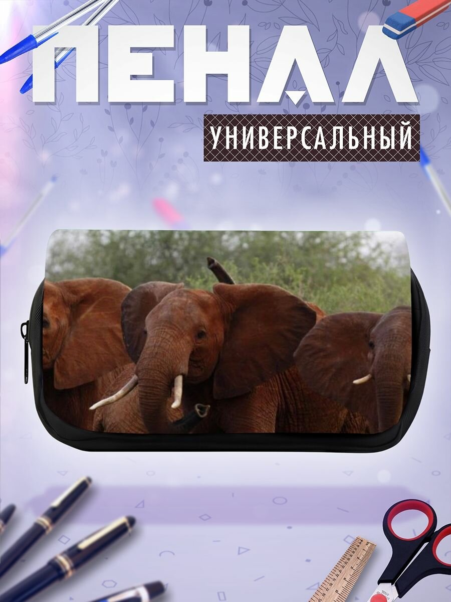 Школьный пенал Слон трофейная охота