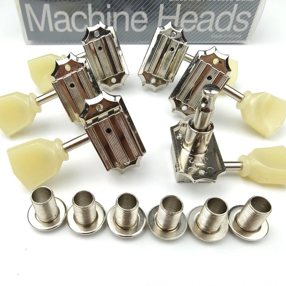 KAYNES 3R3L винтажные роскошные колки для электрогитары, тюнеры для LP SG, колки для настройки гитары, никель-серебро, отверстие 10 мм