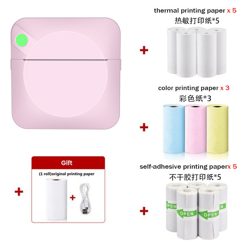 Портативный мини-принтер для кросс-граничной печати, беспроводной, подключаемый к мобильному Bluetooth, безчернильный принтер для наклеек и фотографий