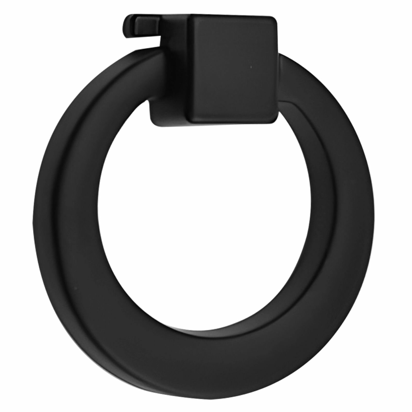 Стильный дверной молоток из цинкового сплава с кольцом-ручкой для ящиков и шкафов, современный дизайн, чёрный