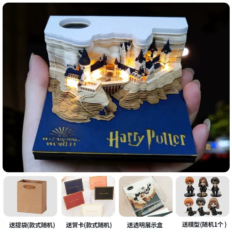Календарь 2026 года с бумажной скульптурой Гарри Поттера, новые креативные 3D поп-ап стикеры, отрывной настольный календарь, корпоративные кастомные товары