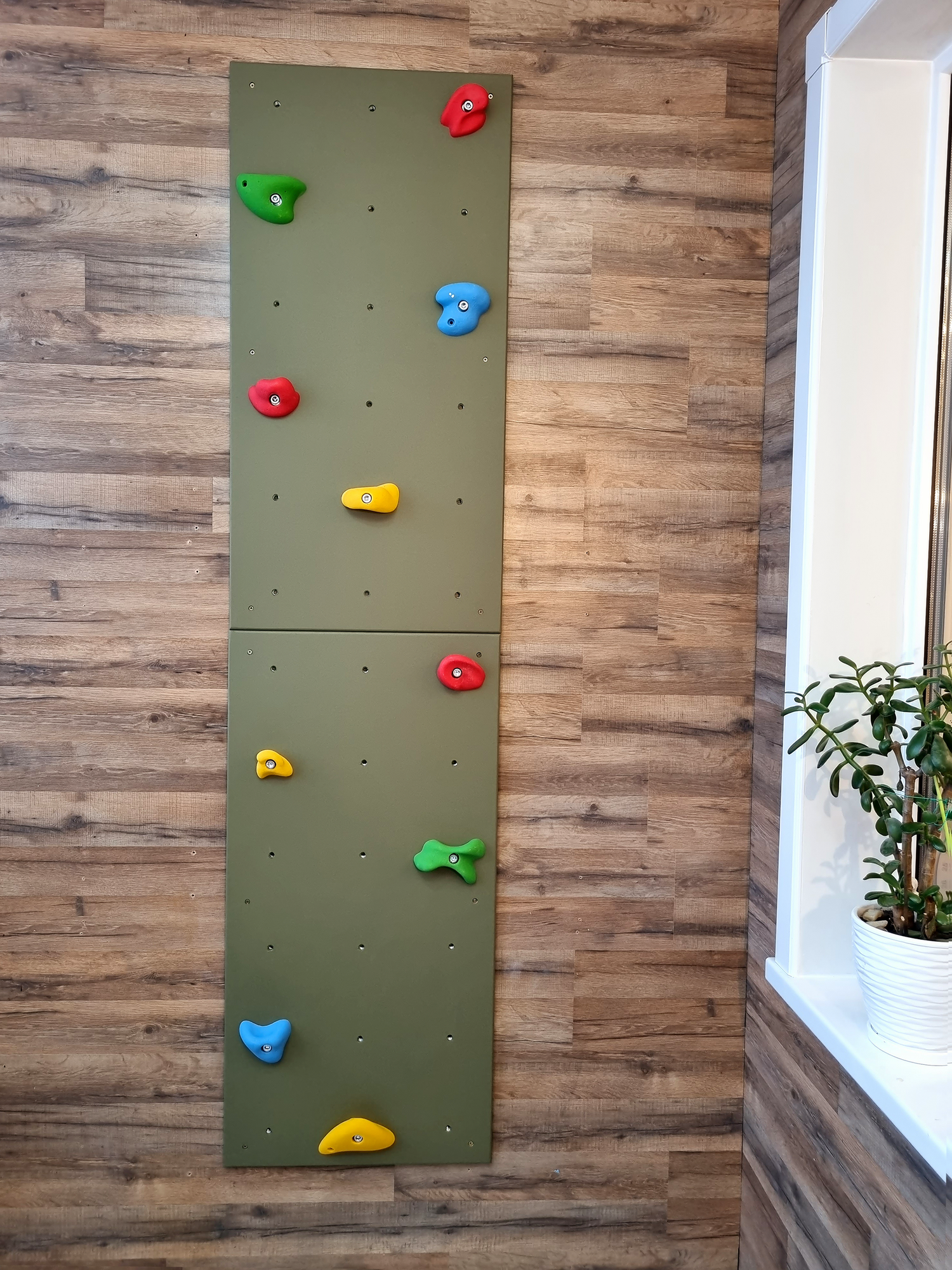 Домашний скалодром Tree To Wall: 200 x 50 см, из 2-х панелей, хаки