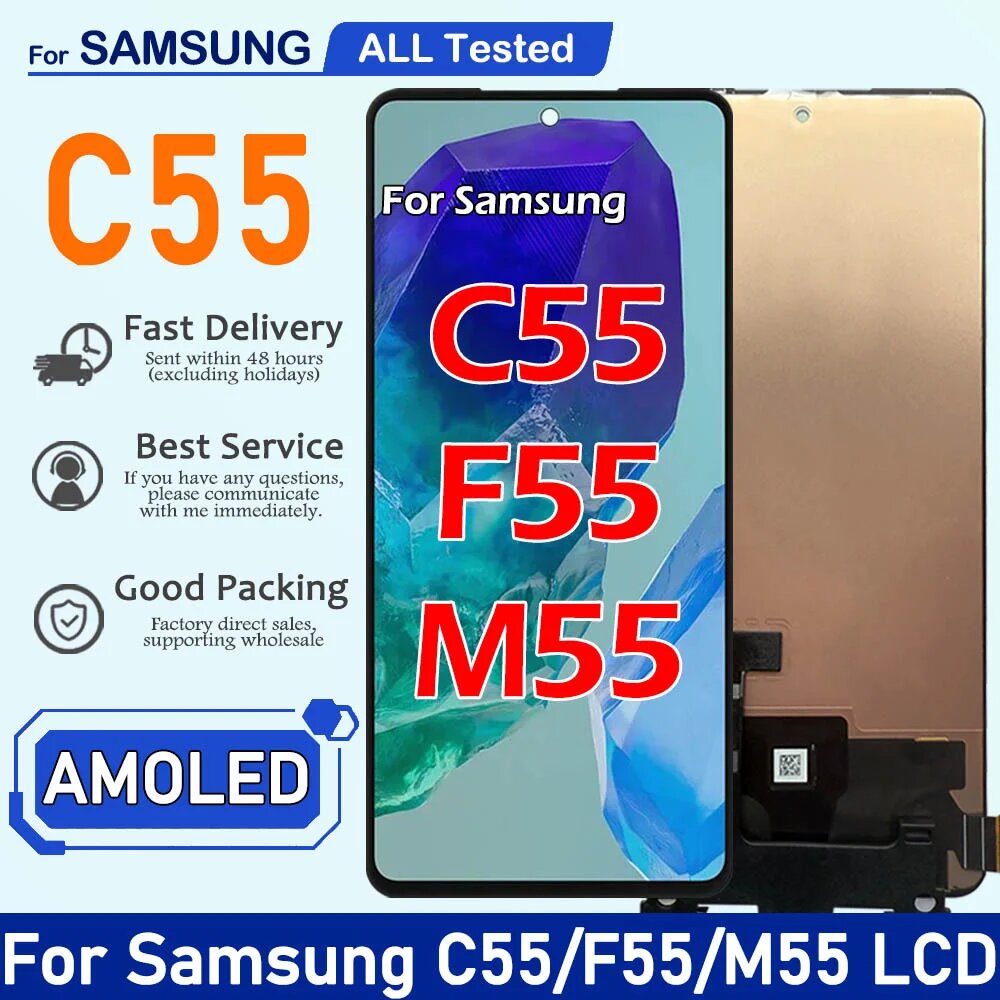 6,7 "Super AMOLED для Samsung C55 M55 F55 ЖК-дисплей SM-C5560 SM-M556B SM-E556B/DS Дисплей с цифровым преобразователем сенсорного экрана в сборе