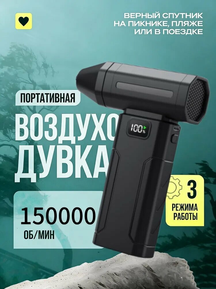 Воздуходувка - пылесос портативная аккумуляторная, Ветродуйка с функцией пылесоса / Воздуходувка для компьютера, Турбовентилятор