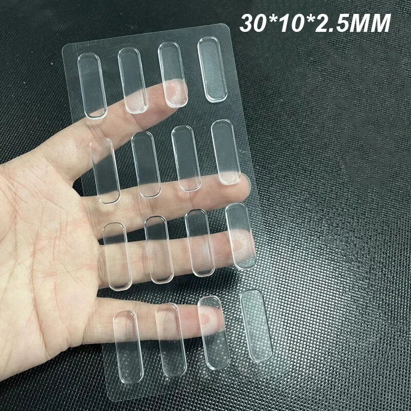 Самоклеящиеся пробки для дверей, прозрачные резиновые прокладки для мебели, задние защитные силиконовые бамперы для шкафа 30X10X2.5mm 16pcs