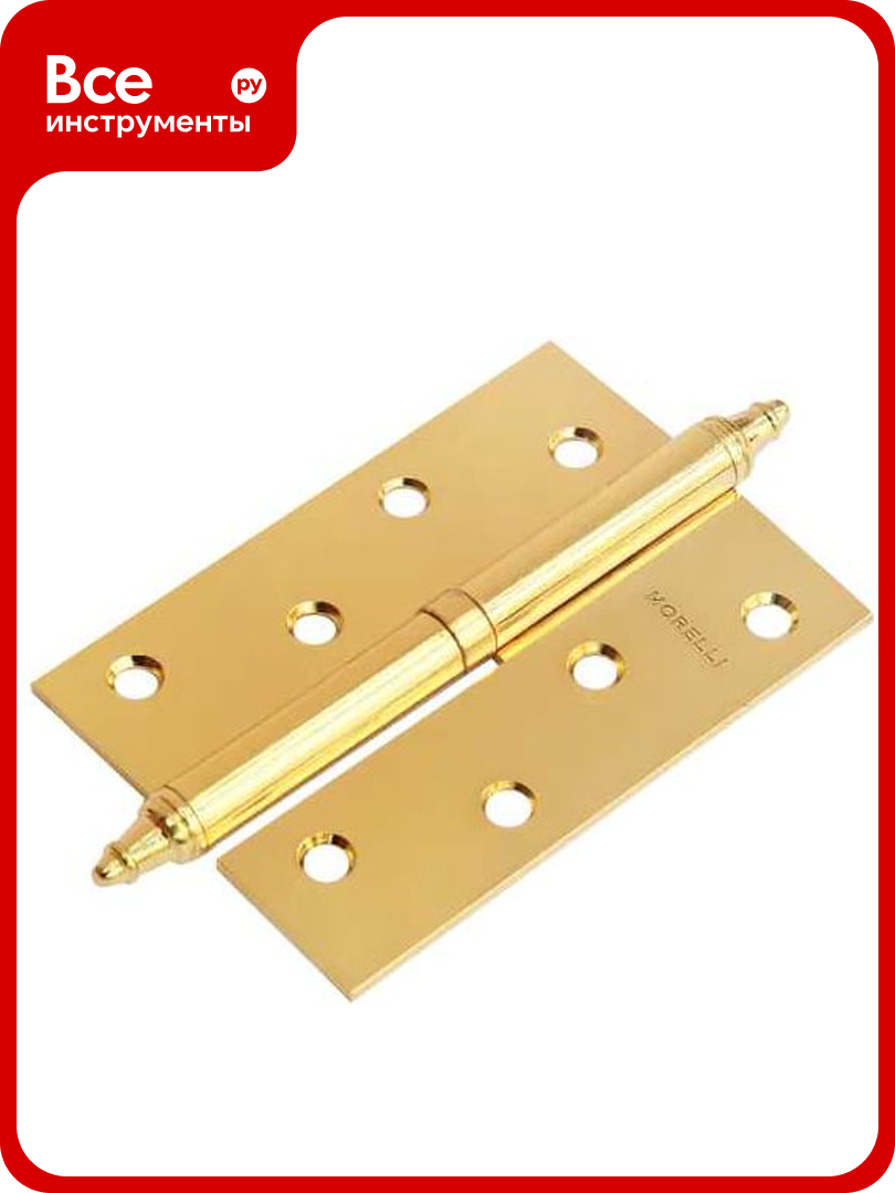 Петля MORELLI MSN 100x70x2.5 PG R, стальная, правая, с подшипником, золото