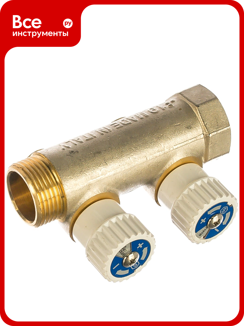 Распределительный коллектор STOUT 3/4, 2 отвода 1/2 SMB 6851 341202 RG008SFVPBLRSJ