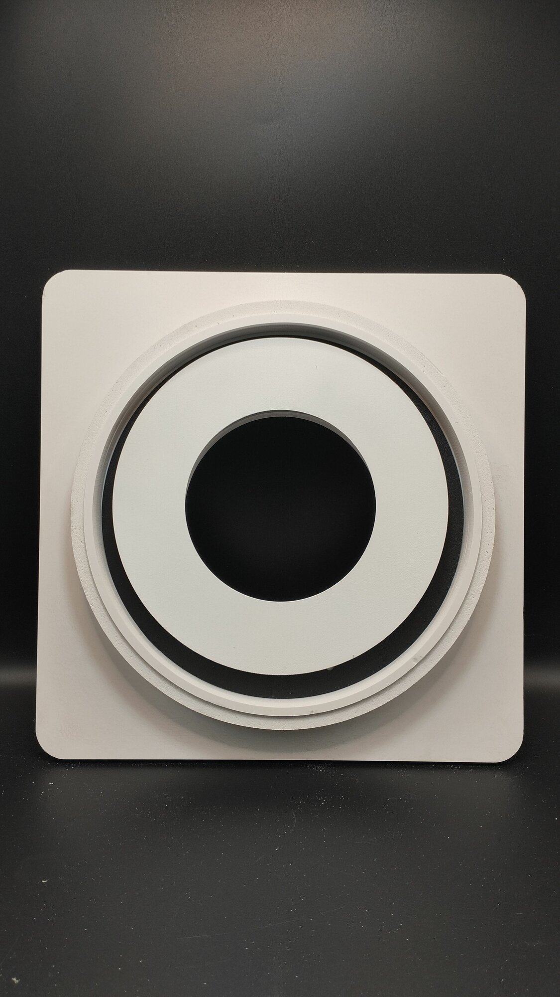 Теневая вытяжка для натяжных потолков под светильник AL509 18W (светильник в комплект не входит). Диаметр видимой части 190 мм (под вентилятор D100 мм) (№70)