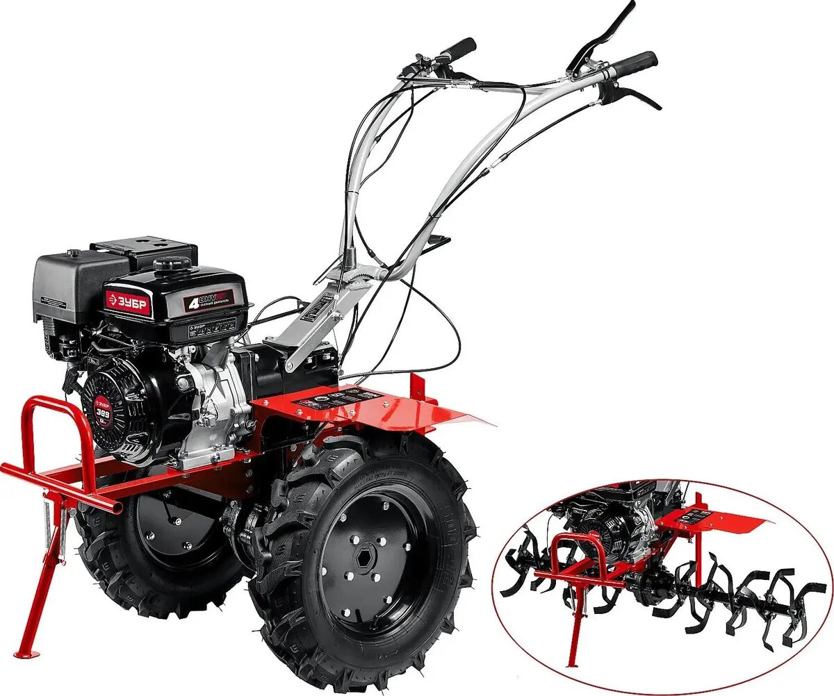 Мотоблок ЗУБР МТШ-700, красный, бензиновый , 9.57кВт, 13л. с