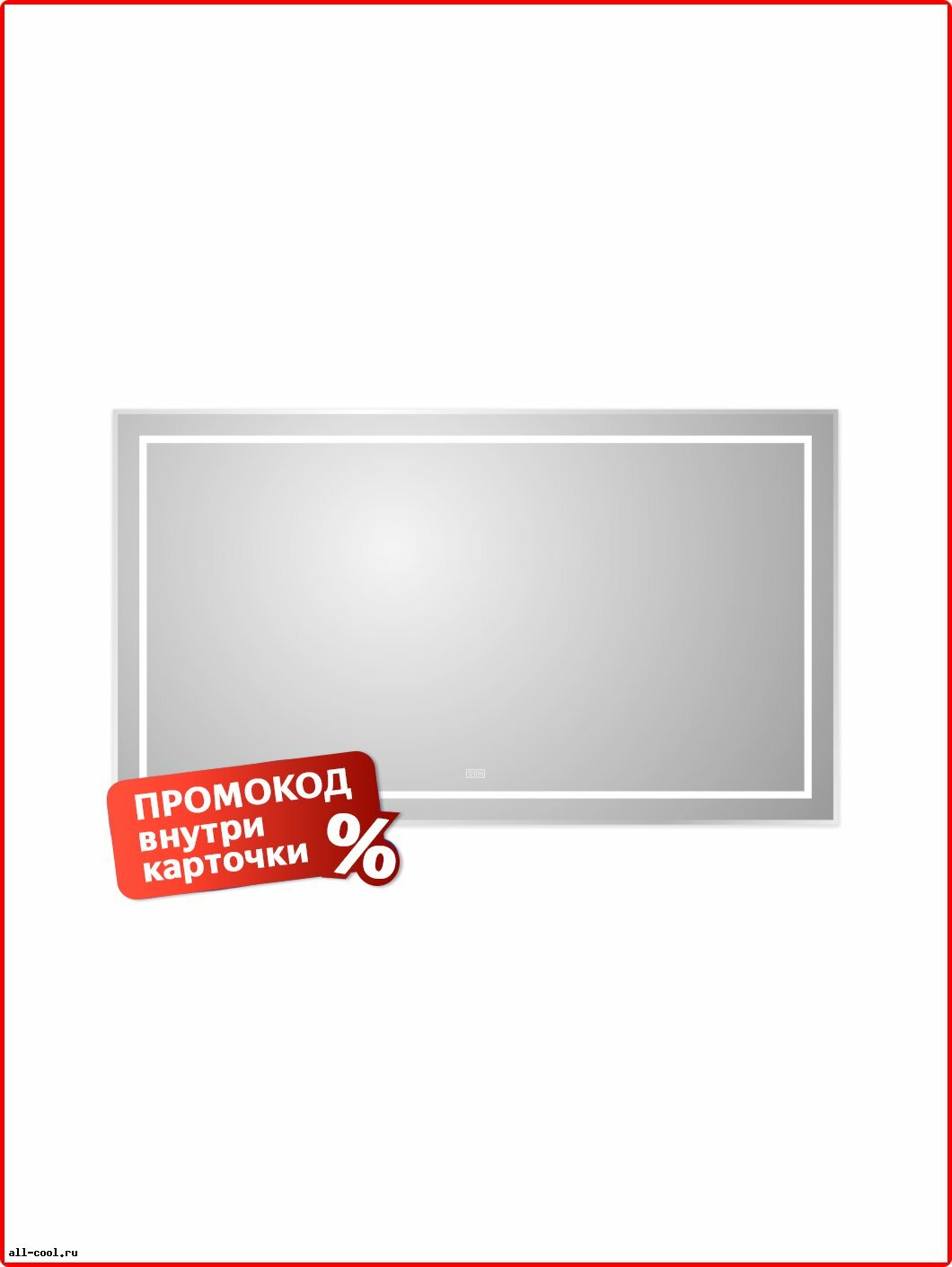 Зеркало для ванной BelBagno Nicostrato 140x80, алюминий, подвесной, прямоугольная, подсветка, сенсорное управление, серебристый