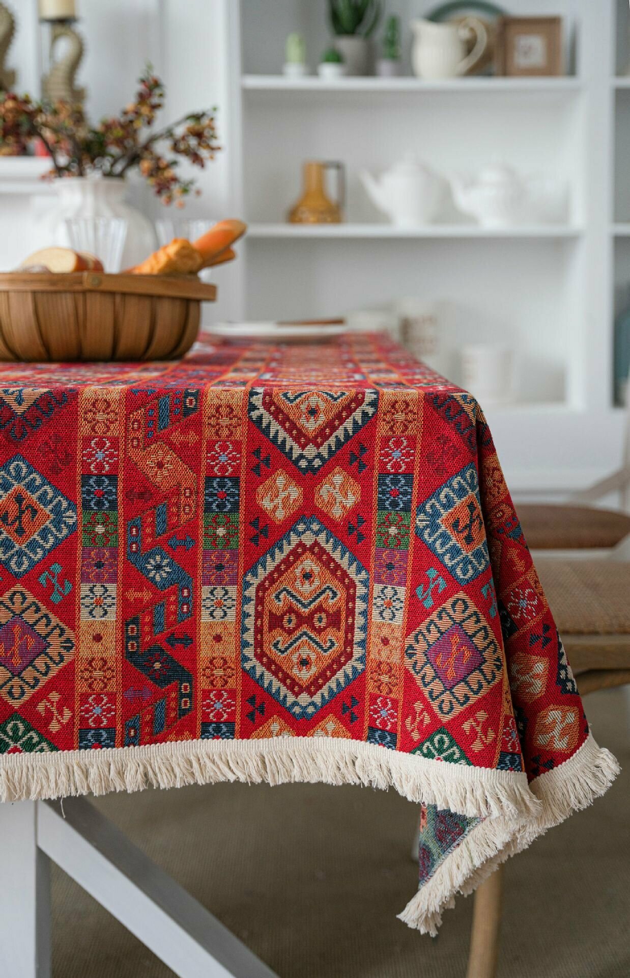 Скатерть тканевая для стола с рисунком, прямоугольная, размер 140х220, Varman.pro