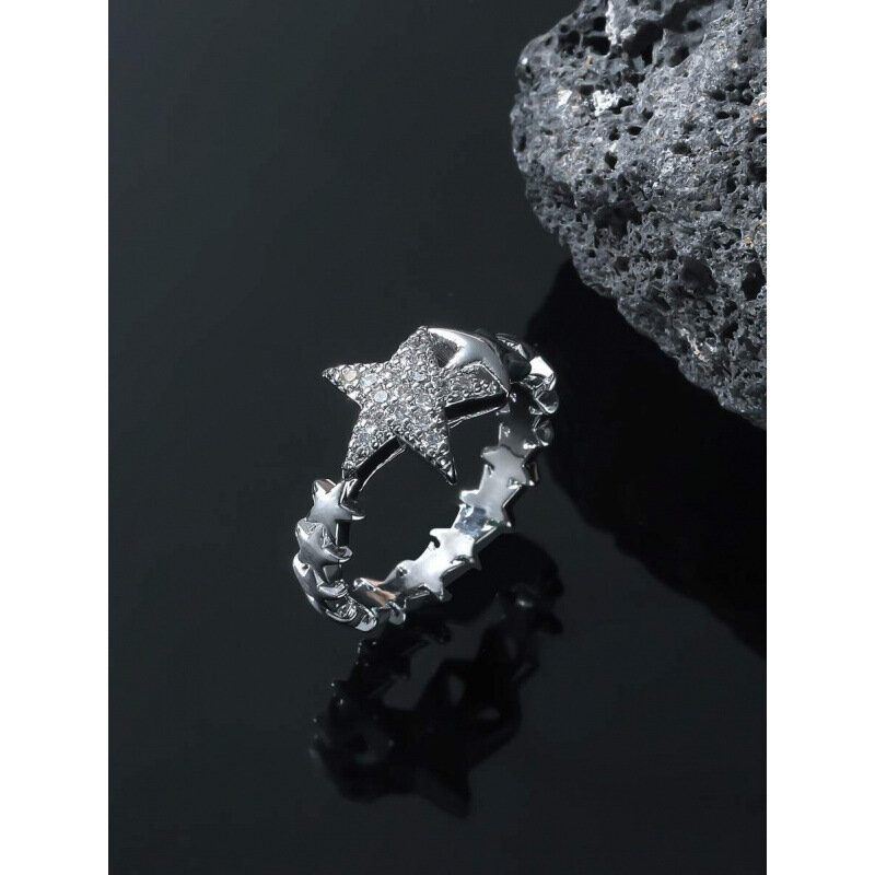 Кольцо с декором звезды, медное, в стиле панк и хип-хоп для ювелирных изделий