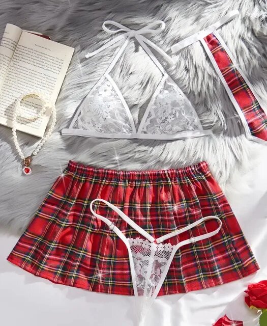 Ролевая сексуальная студентка, пижама, эротическое женское нижнее белье, сексуальный костюм студентки, кукла для ролевой игры