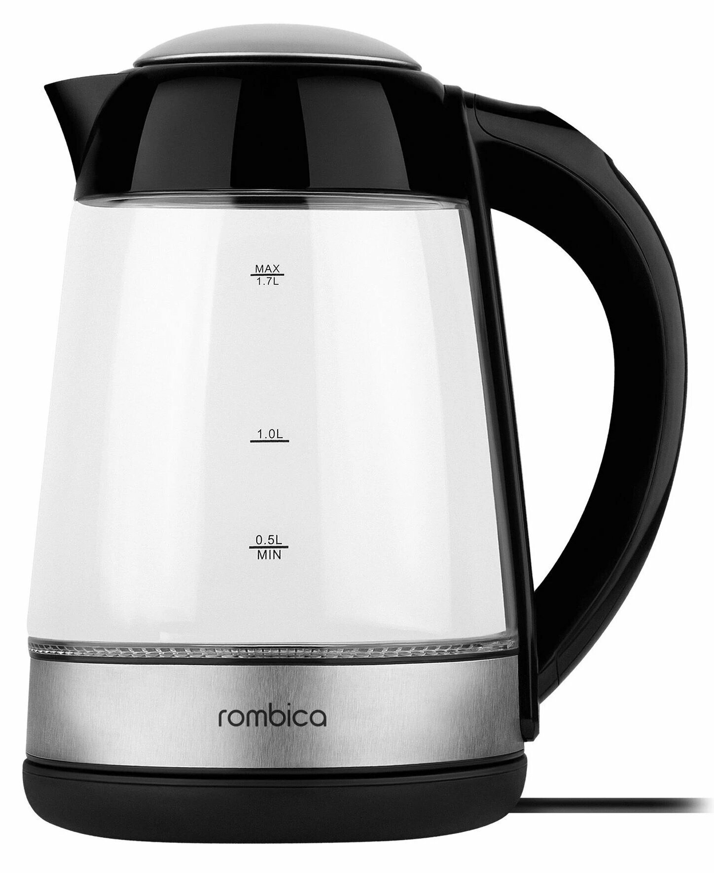 Электрочайник Rombica KE-0104, мощность 2200 Вт, быстрый нагрев, автоматическое отключение