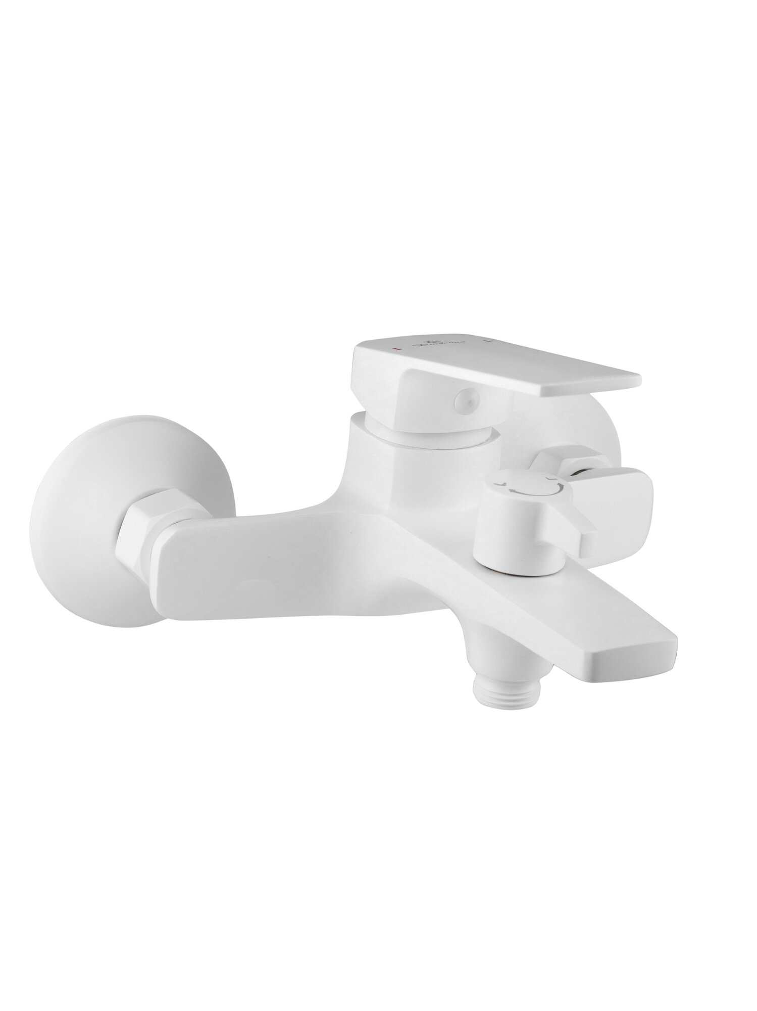 Смеситель для душа с переключением на лейку, короткий излив, белый