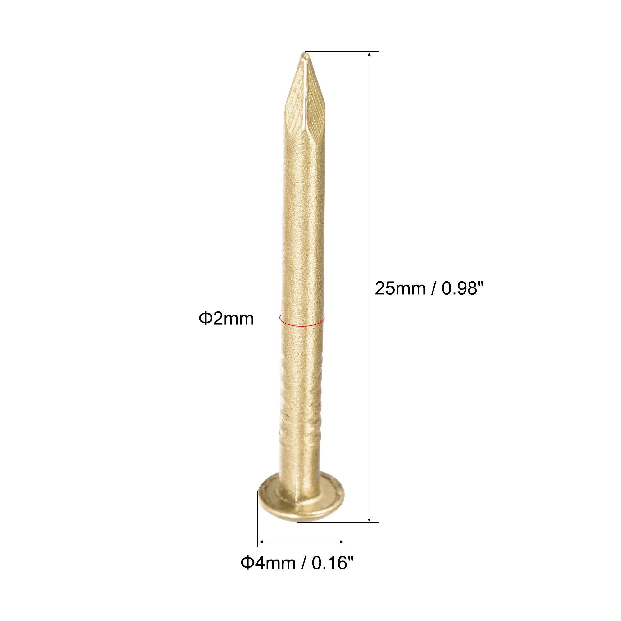 UXCELL Латунные гвоздики 50 шт 2x25mm