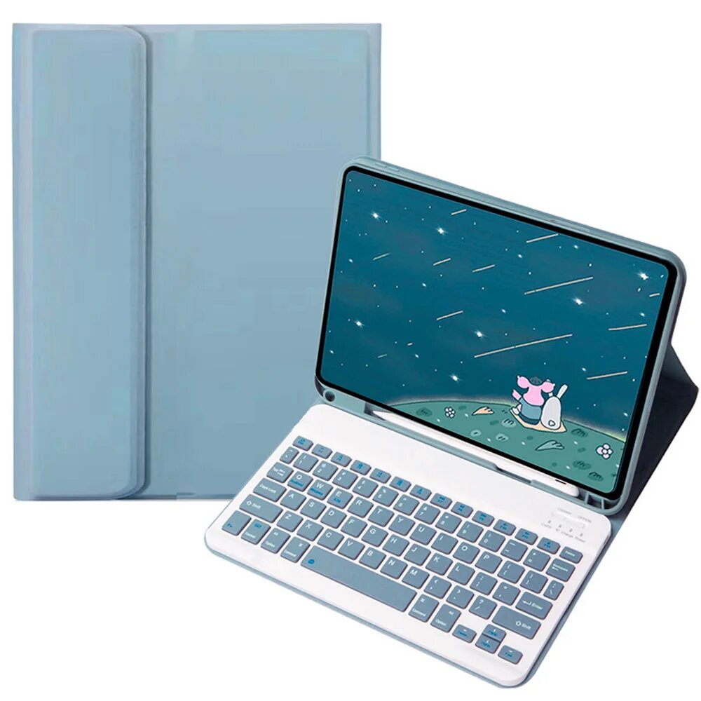 Кожаный чехол с Bluetooth-клавиатурой qukam для Samsung Galaxy Tab A9 Plus Arabic keyboard, Set 1