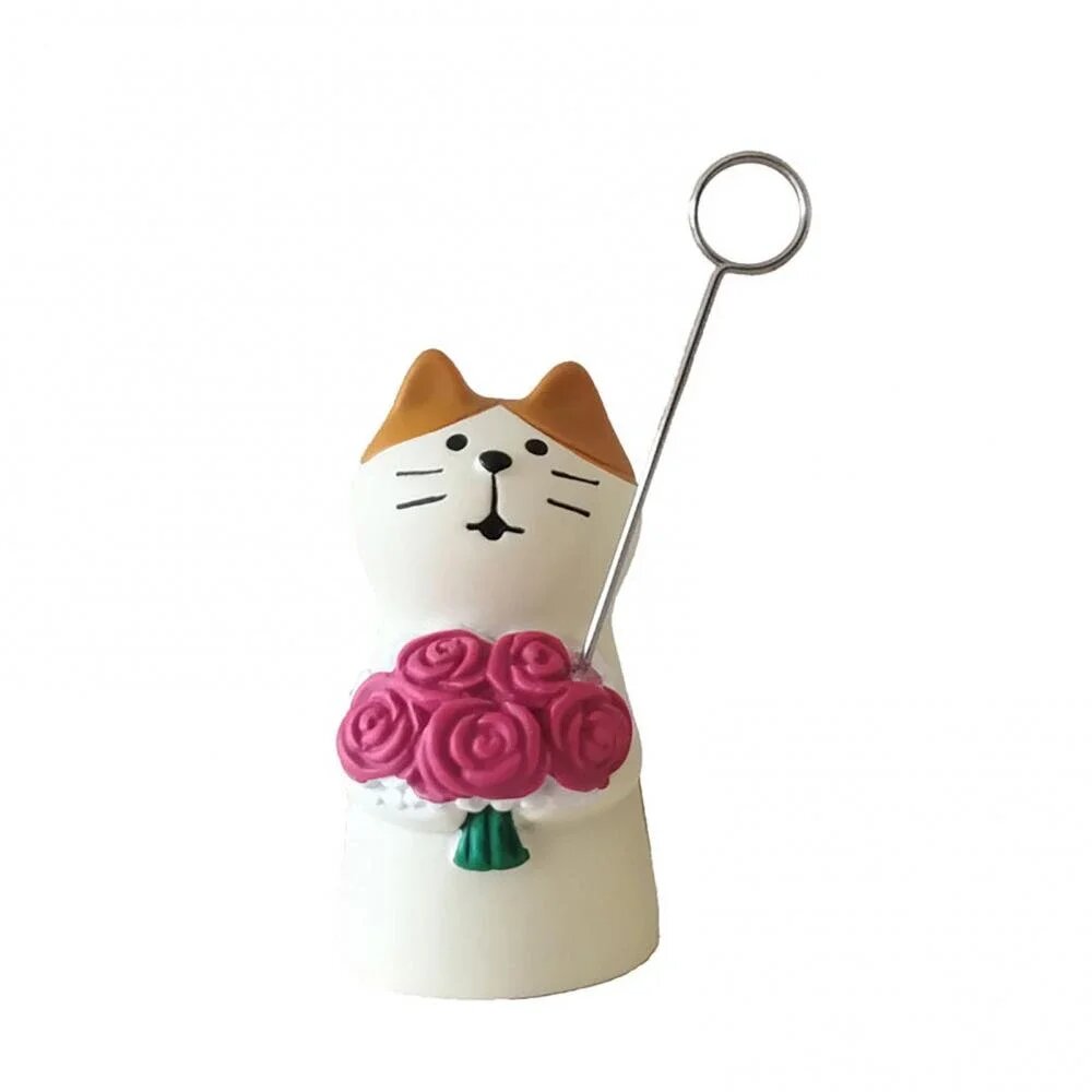 Миниатюрная фигурки кошки жених невеста для торта Розовый, B