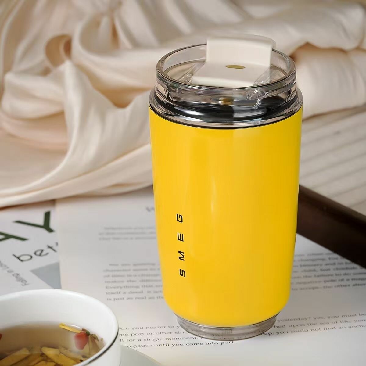Термокружка Smeg 240ml, нержавеющая сталь, цвет жёлтый, 1 шт