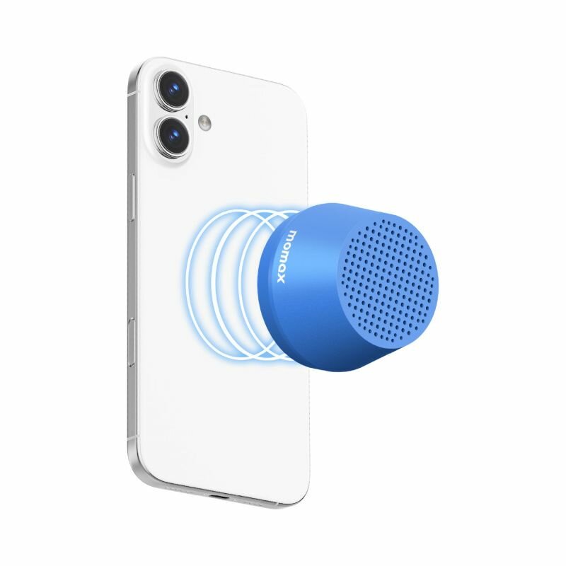 Магнитный беспроводной динамик MagSafe Momax 1-Vibe Go Lite - синий
